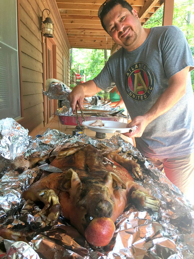 Georgia Smoke BBQ Caters a Birthday Party By Roasting Whole Pig ...